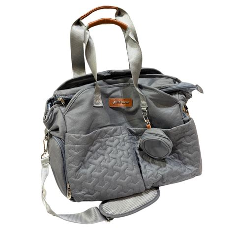 Little Story Signature Quilted Diaper Bag Grey Shop Used Diaper