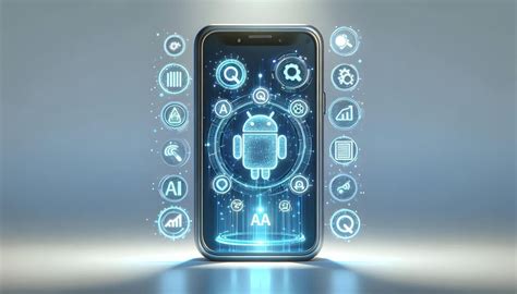 3d icon as mobile phone with holographic ai qa and audit icons concept