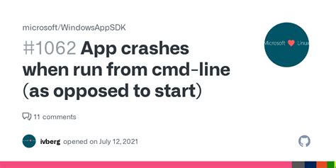 App Crashes When Run From Cmd Line As Opposed To Start Issue Microsoft WindowsAppSDK