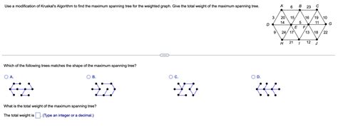 Solved Use A Modification Of Kruskals Algorithm To Find The