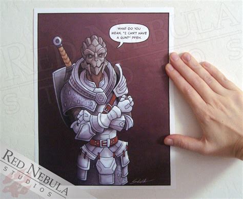Turian In Dragon Age Armor Mass Effect Humor Fanart Comic Art Print