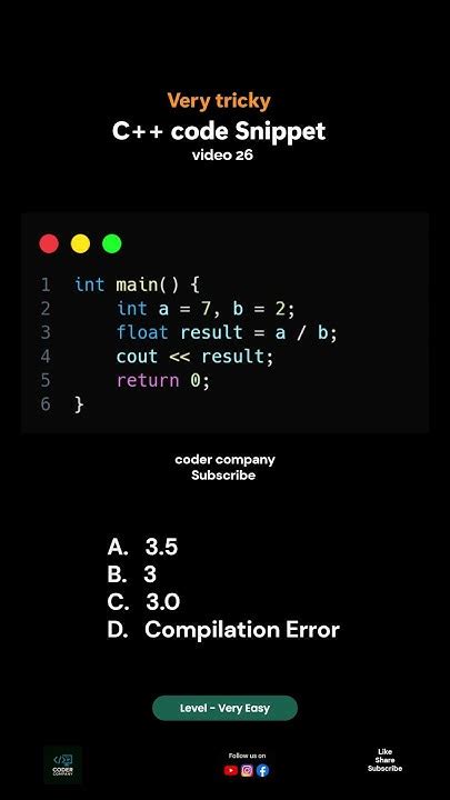 C Quiz Check Description For Solution Video 26 Subscribe For