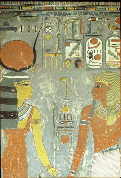Horemheb And Hathor From The Tomb Of Horemheb Painting By Egyptian