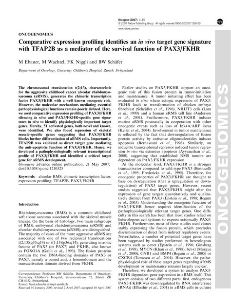Pdf Comparative Expression Profiling Identifies An In Vivo Target