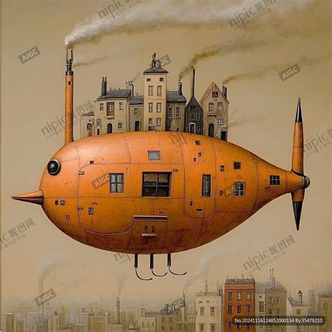 Ai创作图创意飞艇 超现实主义画作 超现实主义图片 超现实主义意境画 超现实主义建筑 想象中的建筑 超现实画作 超现实艺术艺术 超现实主义画派