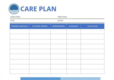 10 Printable Care Plan Template Room