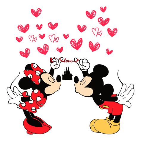 How To Draw Mickey And Minnie Kissing