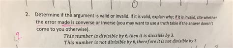 solved determine if the argument is valid or invalid if it