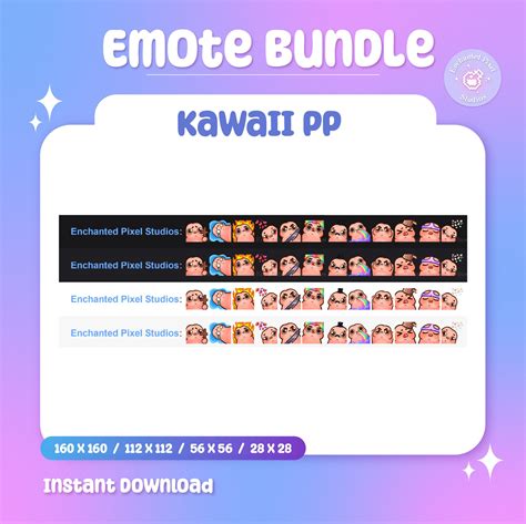 Cute Pp Meme Emote Twitch Pack 12 Streamer Funny Emote Pack Discord Kick Trovo Cute Kawaii Chibi
