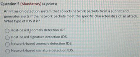 solved which of the following is an ids technique that seeks