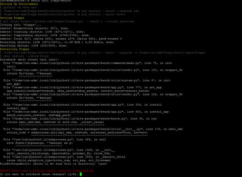 setup problem when bench init frappe bench and get error there was a