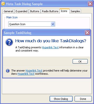 TaskDialog Built In Question Icon Is Missing Codejock Developer Community