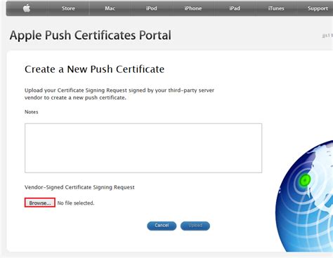 Upload Apple Push Notification Service APNS Certificate For IOS Users In Practice Protect