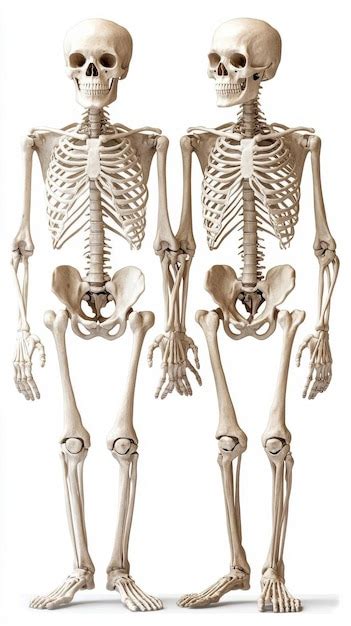 Two Human Skeletons Holding Hands Premium Ai Generated Image