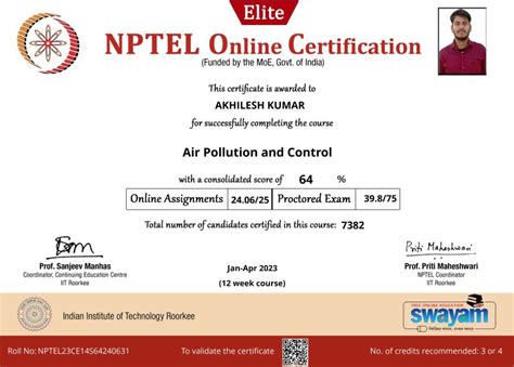 Nptel Certificate Akhilesh Kumar
