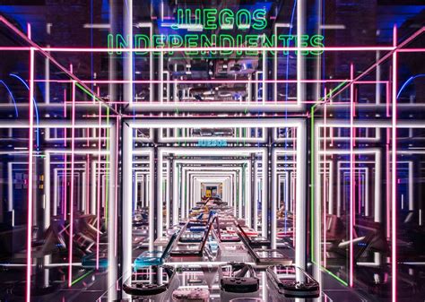 Game Ons Neon Filled Exhibition Design Pays Homage To S Video Games
