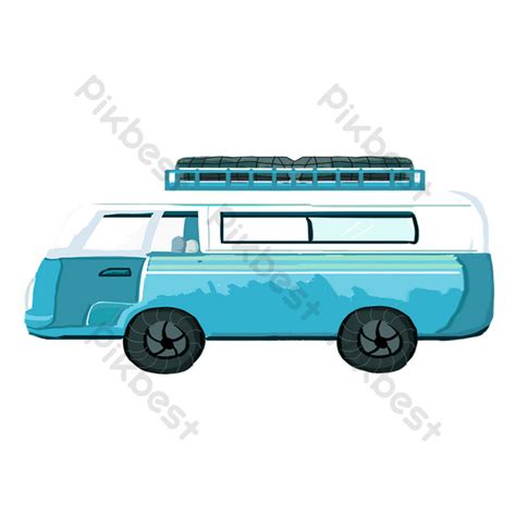 Blue Bus Drawing Design PNG Images PSD Free Download Pikbest