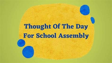 20 Best Inspirational Thoughts Of The Day For School Assembly