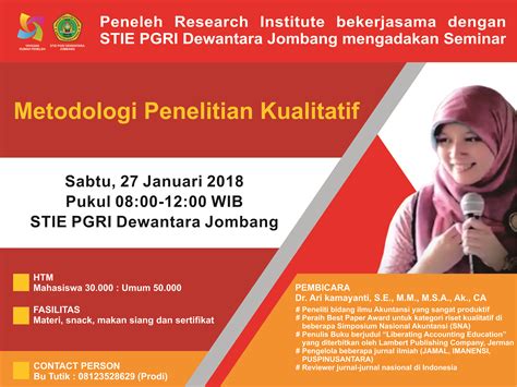 Seminar Metodologi Penelitian Kualitatif Stie Pgri Dewantara Jombang