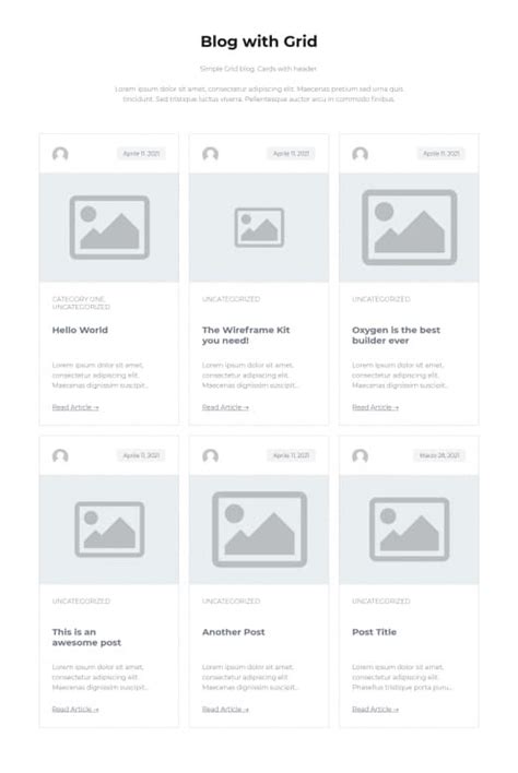 Oxywireframe • Low Fidelity Design Set For Oxygen
