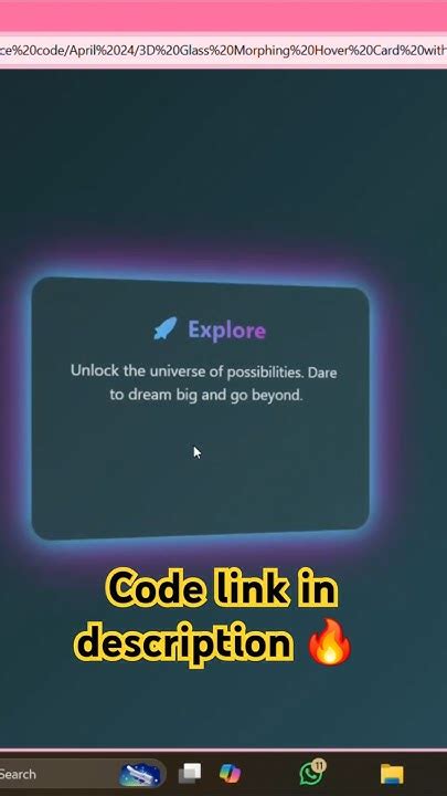 Day 20 3d Glass Hover Effect In Css Shorts Webdevelopment Coding Htmlcss Css Csstutorial