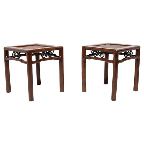 Pair Of Antique Chinese Wooden Stools For Sale At 1stdibs