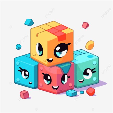 Linking Cube Clipart Pink Cartoon Puzzle Icons Vector Linking Cube