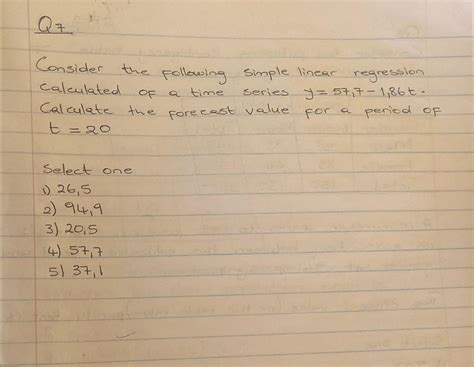 Solved Q7Consider the following simple linear regression | Chegg.com