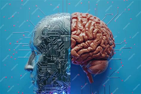 Premium Ai Image Artificial Intelligence Versus Humans Robot And Human Heads Facing Each Other