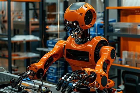 Premium Photo Industrial Robots Performing Precision Tasks In A Laboratory