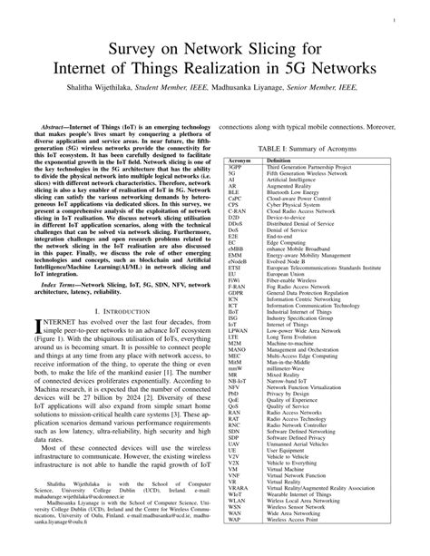Pdf Survey On Network Slicing For Internet Of Things Realization In 5g Networks