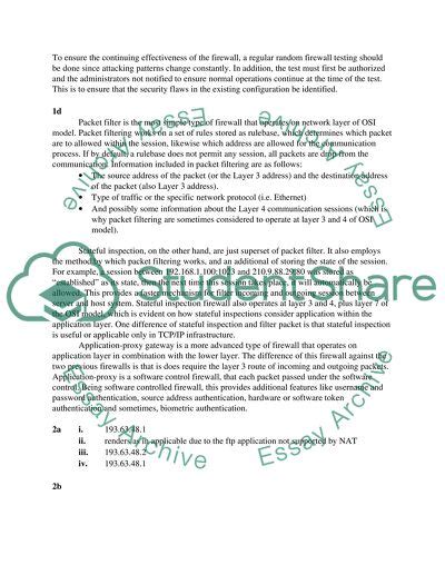 Firewall Security Measures Essay Example Topics And Well Written Essays 3250 Words