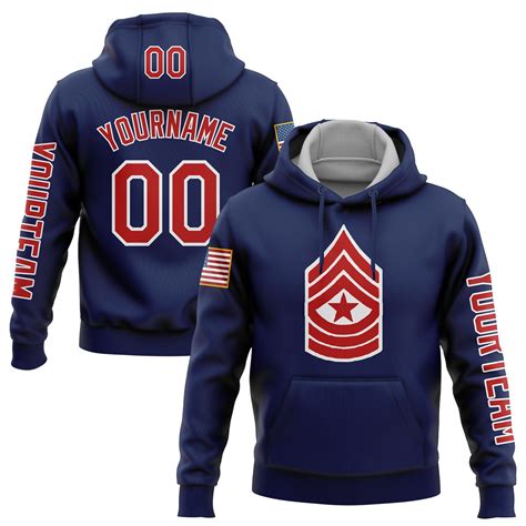 Custom Navy Military Rank Veteran Name Hoodie Customspresent