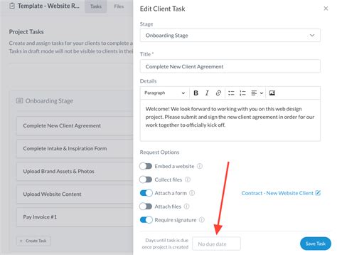 Due Dates And Reminders In Project Templates Knowledge Base