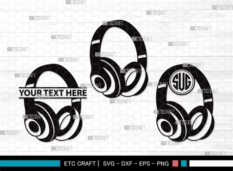 Headphone Monogram Svg Audio Headset Graphic By Pixel Elites