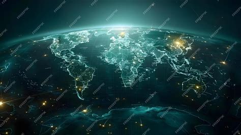 Premium Photo Illuminated World Map A Symbol Of Global Connectivity