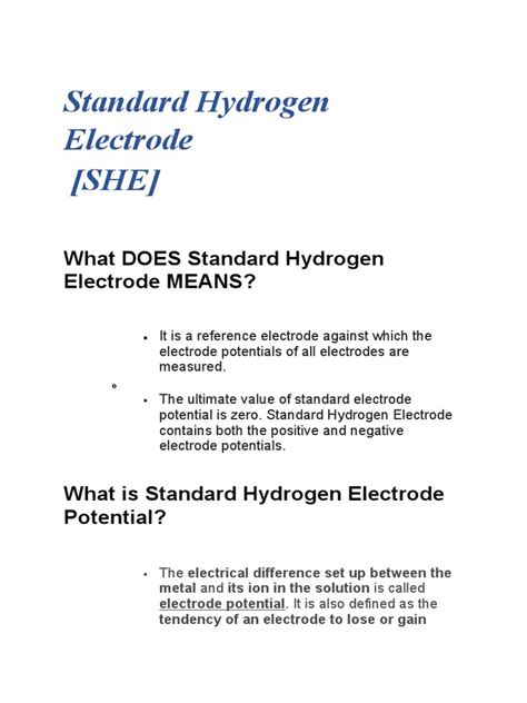 Standard Hydrogen Electrode Pdf Redox Anode