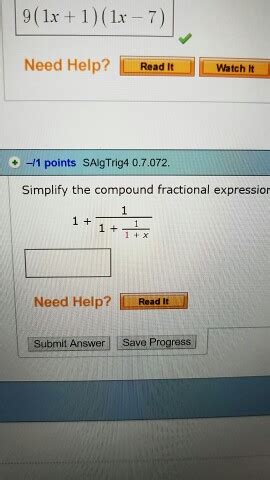Solved Simplify The Compound Fractional Expression 1 1 1 Chegg Com