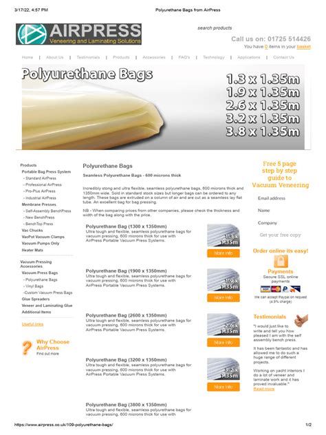 Polyurethane Bags From Airpress Pdf