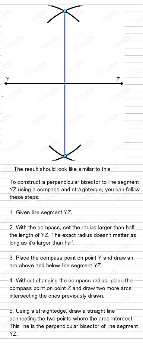 solved use a compass and straightedge to construct a perpendicular