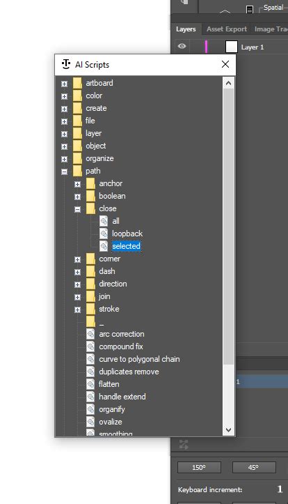 Scripts Panel Palette Adobe Illustrator