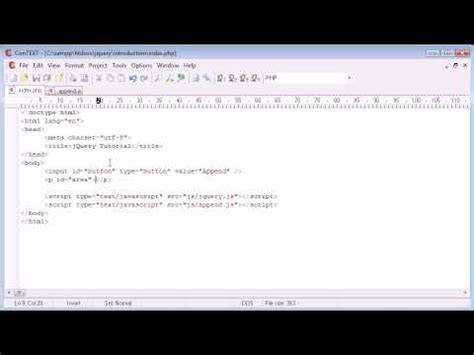 JQuery Tutorial Append YouTube