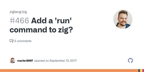 Add A Run Command To Zig · Issue 466 · Ziglangzig · Github