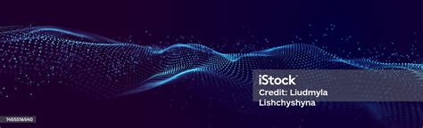 추상적인 디지털 데이터 배경 움직이는 점으로 물결 소리의 음악적 흐름 3d 렌더링 수평면 각도에 대한 스톡 사진 및 기타 이미지 수평면 각도 와이어 프레임 모델