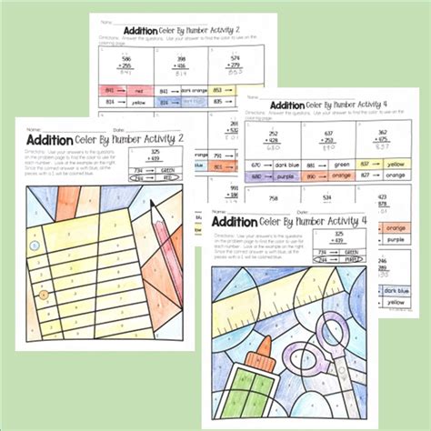 Addition With Regrouping Color By Number Made By Teachers