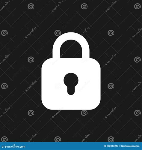Locked Padlock Dark Mode Glyph Ui Icon Stock Vector Illustration Of Safety Protection 252013243