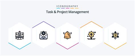 Task And Project Management 25 Filledline Icon Pack Including