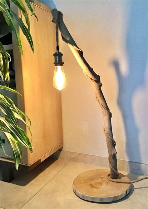 Lampadaire En Bois Flotté Grande Lampe Lampe En Bois Flotté