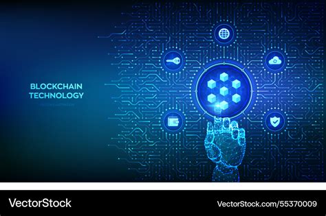 Blockchain Technology Decentralized Network Vector Image