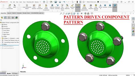 pattern driven component pattern in solidworks assembly solidworks